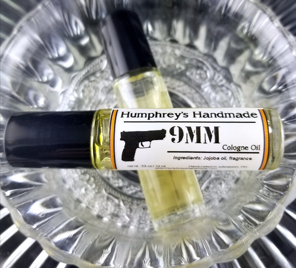 9mm Men's Cologne | Roll On Jojoba Oil | Leather & Coffee Scent ...