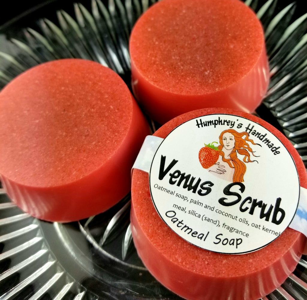 VENUS SCRUB Oatmeal Soap | Strawberry Scented Exfoliating Beauty Bar ...