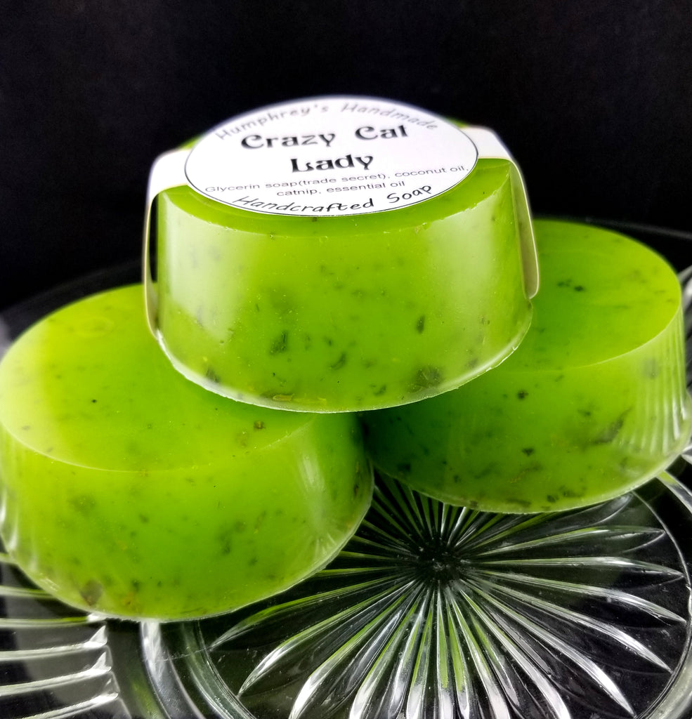 CRAZY CAT LADY Soap | Green Catnip Exfoliating Soap | Coconut Oil | La ...