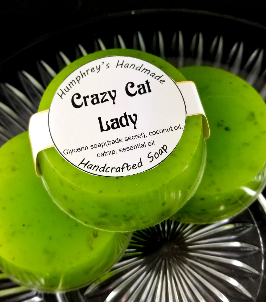 CRAZY CAT LADY Soap | Green Catnip Exfoliating Soap | Coconut Oil | La ...