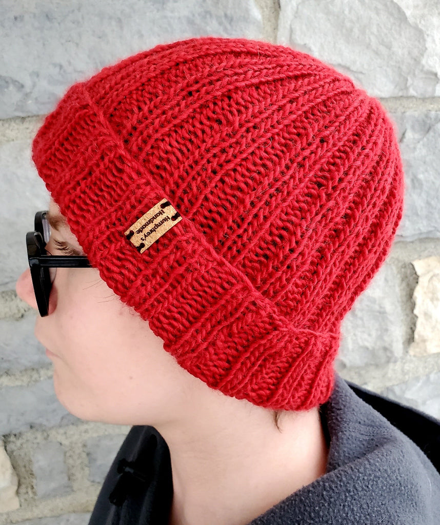 Men's BLACK Merino Wool Watch Cap | Super Stretchy Knitted Winter Hat ...