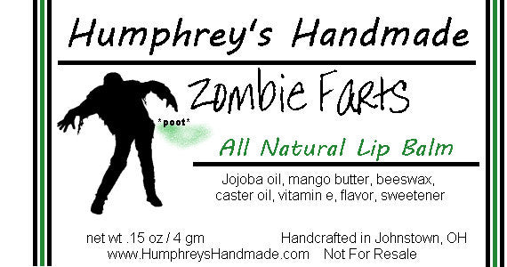 ZOMBIE FARTS Lip Balm | Vanilla Flavor Lip Balm | Halloween Zombies ...